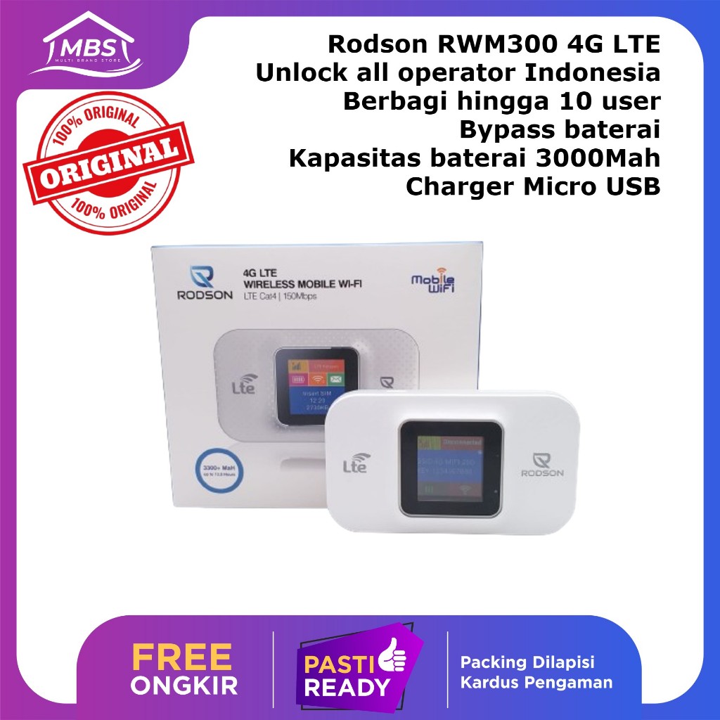Jual Modem Wifi Mifi RWM300 3000Mah 4G LTE Unlock All Operator charger ...
