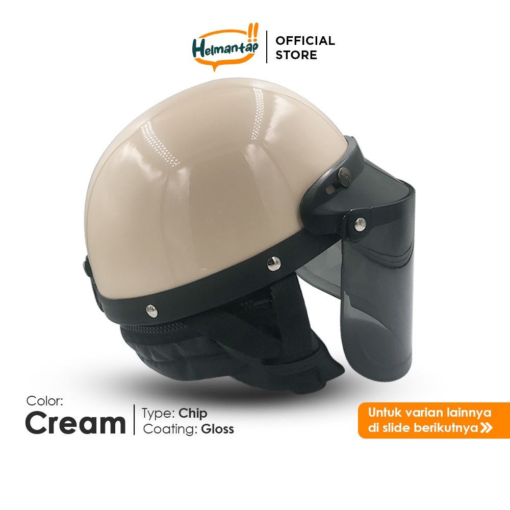 Jual Helmantap - Helm Chips Vintage Bogo Setengah Solid | Shopee Indonesia