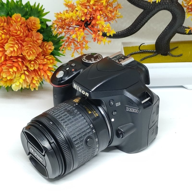 Jual Kamera Nikon D3300 Lensa Kit afs 18-55mm VR Fullset No minus bukan D3100 D3200 D3400 D5100 ...