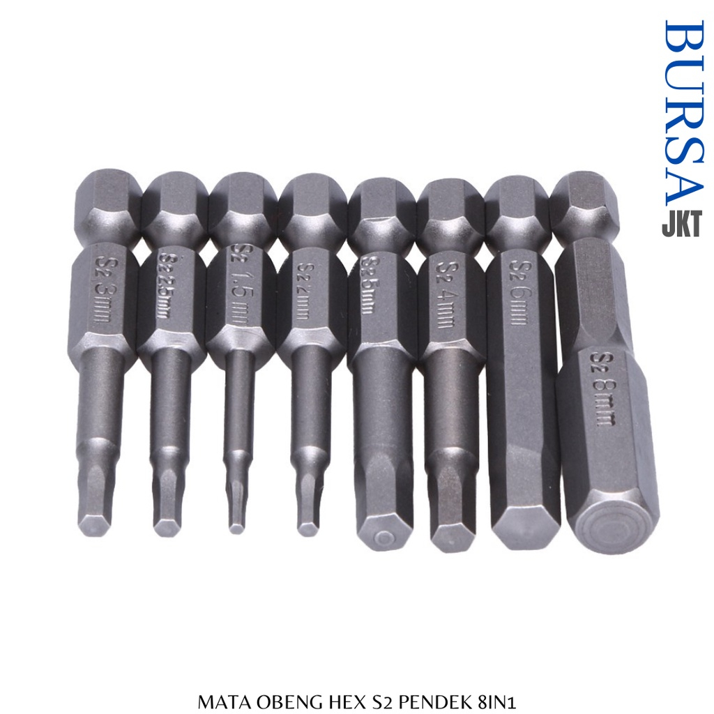 Jual MATA OBENG TORX BITS SET MAGNETIC HEX SHANK S2 1/4 8IN1 5 CM ...