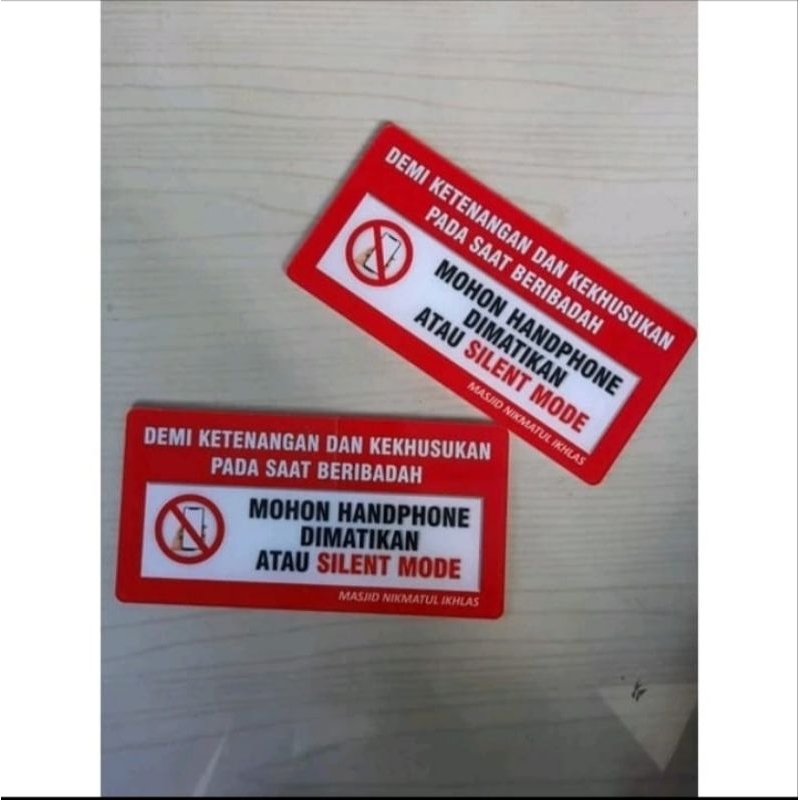Jual Akrilik Mohon Hp Dimatikan / Matikan Hp saat Ibadah / Matikan HP ...