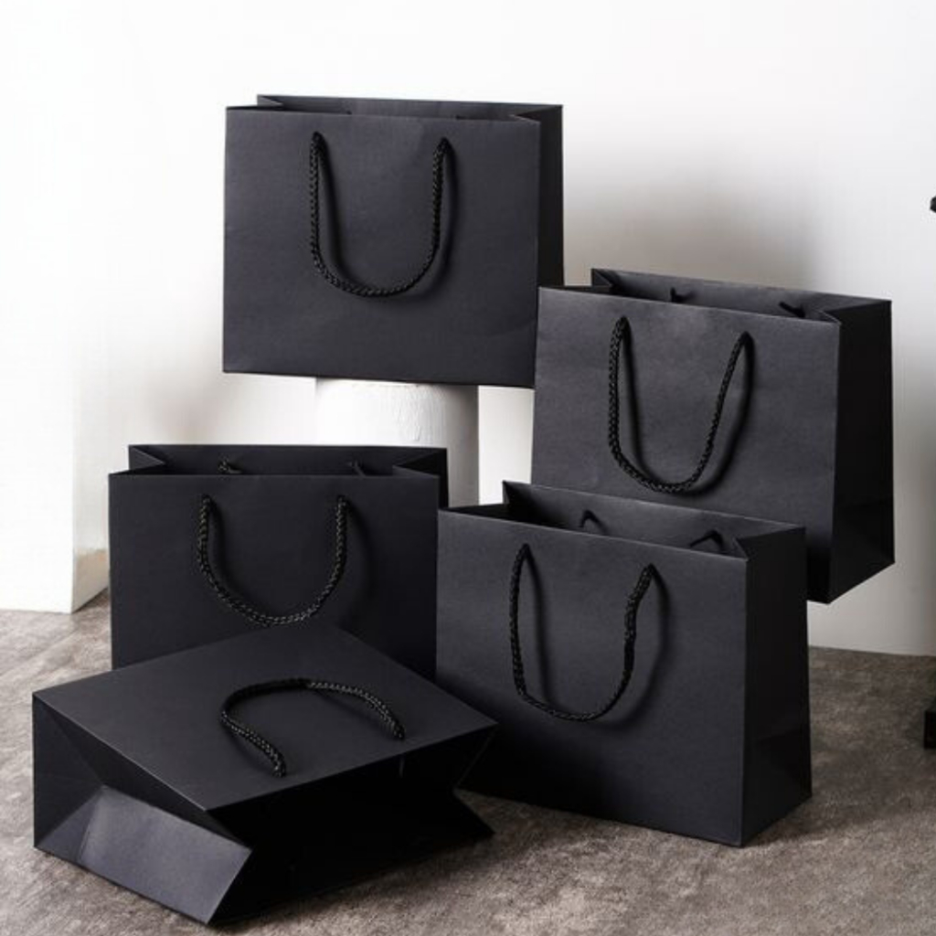 Jual PAPER BAG HITAM POLOS / PAPER BAG TALI KERTAS PACKING SOUVENIR MURAH UKURAN BESAR 37X17X27 ...