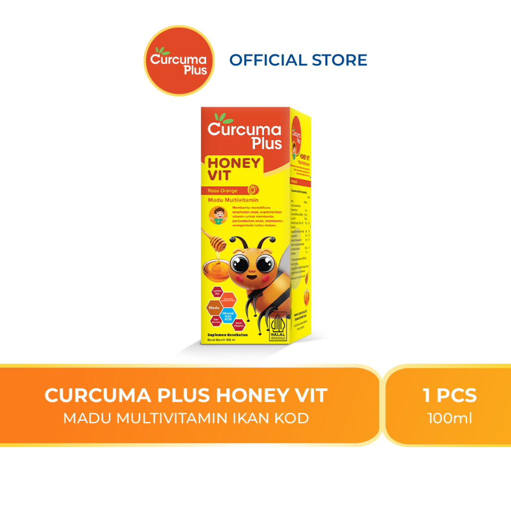 Jual Curcuma Plus Honey Vit Sirup Multivitamin Anak Rasa Jeruk 100ml ...