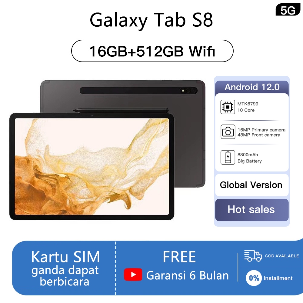 Jual Tablet PC Baru Galaxy Tab S8/S8+ RAM 12GB ROM 512GB Tablet Android ...