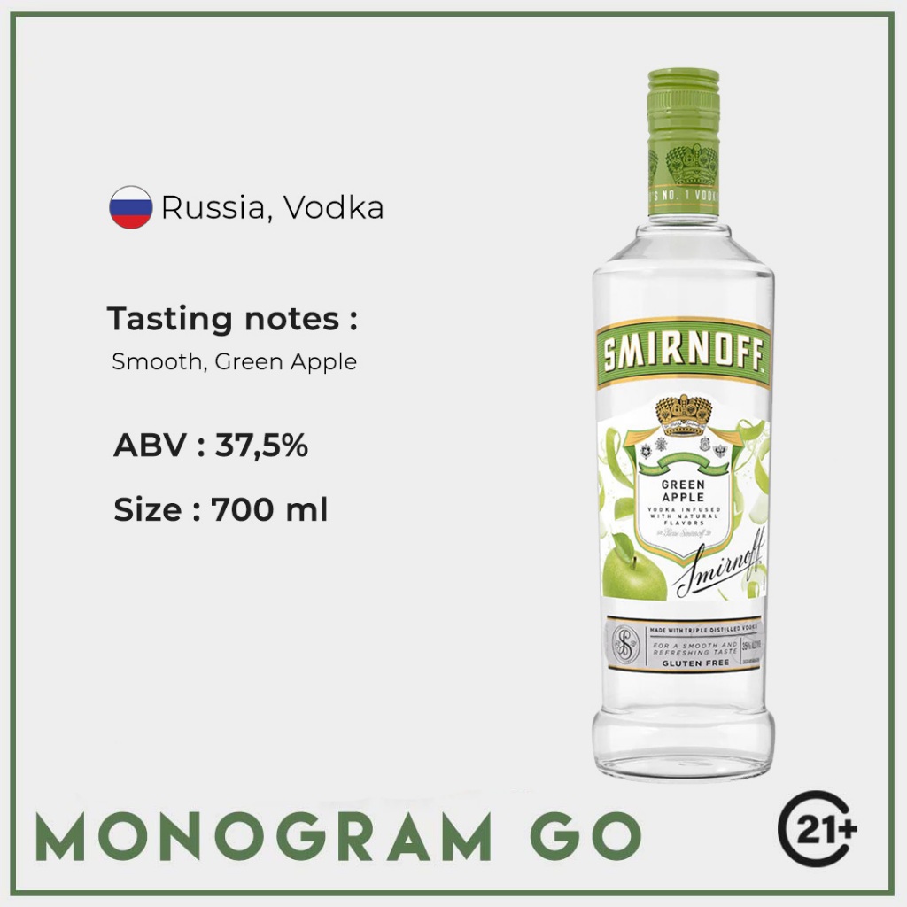 Jual Smirnoff Vodka Green Apple 700ml | Shopee Indonesia