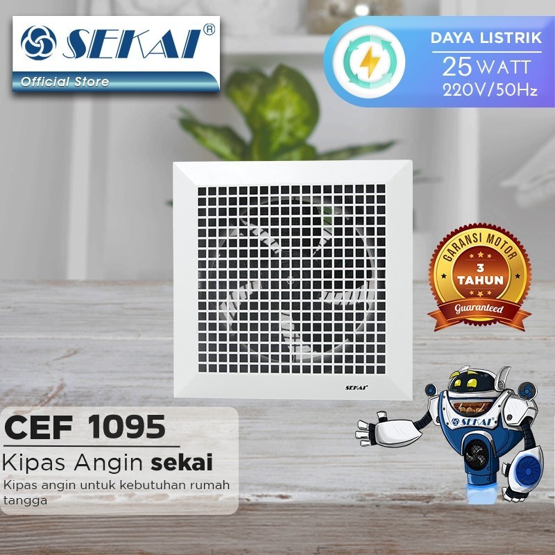 Jual Exhaust Fan Ceiling Sekai Plafon CEF 1295 / 1095 / 895 - CEF1295 ...