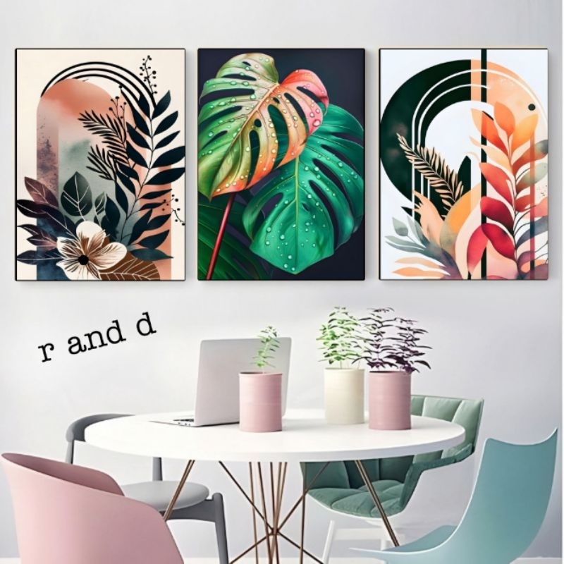 Jual Dekorasi rumah motif tanaman ukuran 47x31, Hiasan dinding ...