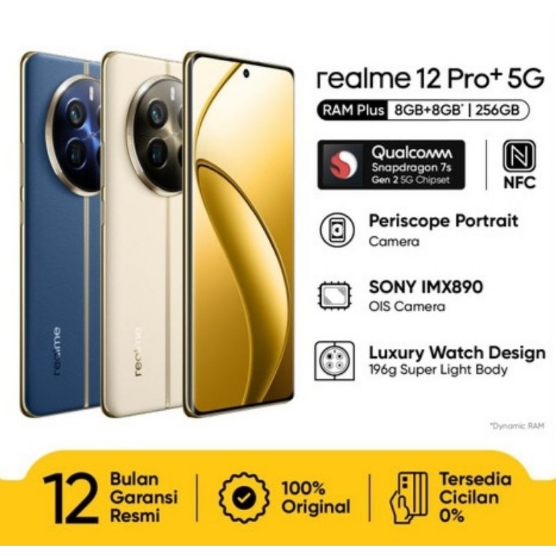 Jual REALME 12 PRO PLUS 5G RAM (8+8/256) BARU 100% GARANSI RESMI 1 ...