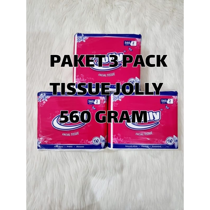 Jual Paket Tisu Tissue JOLLY KILOAN 560 gram 2ply PROMO 3 Pack | Shopee ...