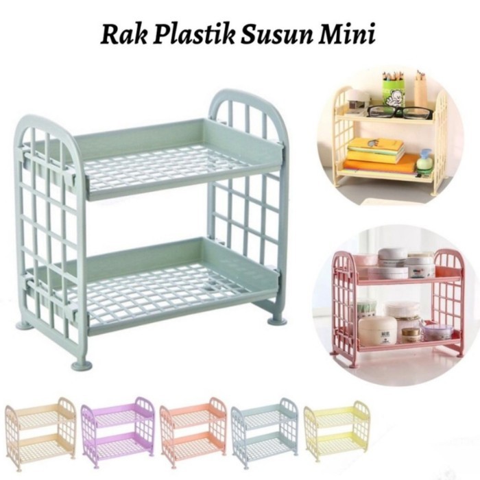 Jual Rak Meja Plastik Mini 2 Tingkat Rak Plastik Mini Serbaguna 2 Susun ...