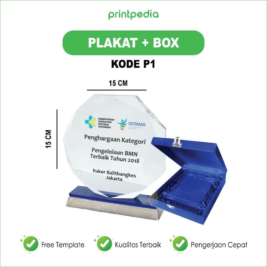 Jual Plakat CUSTOM PRINT Bentuk Crystal / Piagam / Trophy Acrylic Tebal ...