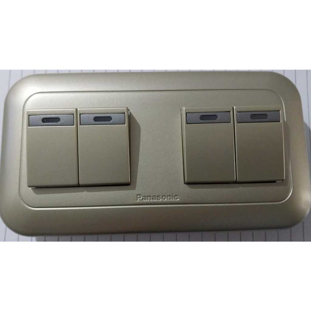 Jual Saklar Hotel 4 Gang Metallic Gold "PANASONIC" | Shopee Indonesia