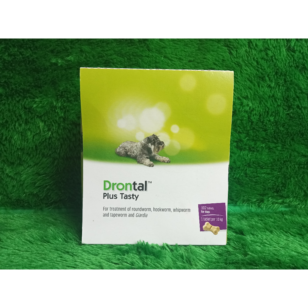 Jual drontal dog plus flavour / tasty obat cacing anjing ori 1 tablet ...
