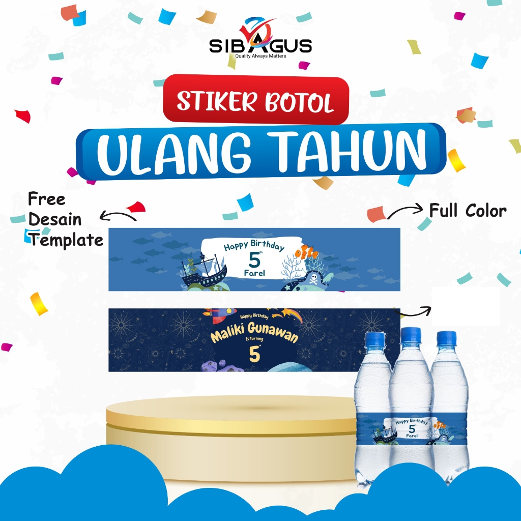 Jual Stiker Botol Ulang Tahun Anak | Stiker Ulang Tahun | Stiker Botol ...
