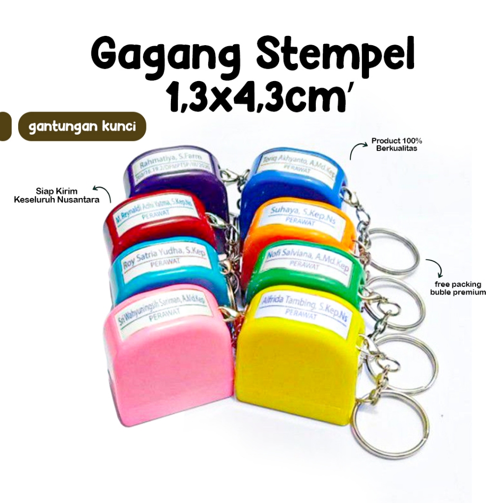 Jual 15X45 - GAGANG STEMPEL FLASH GANTUNGAN KUNCI / GAGANG STAMPEL NAMA DOKTER | PERAWAT | NIP ...