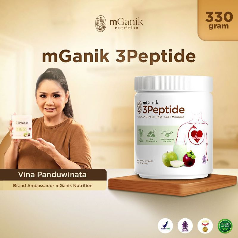 Jual MGanik 3Peptide 3 Peptide M Ganik Suplemen Hipertensi Kardiovaskular BPOM Halal 330gram 330 ...
