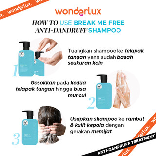 Jual Wonderlux Break Me Free! Anti Dandruff Shampoo For Sensitive Scalp ...