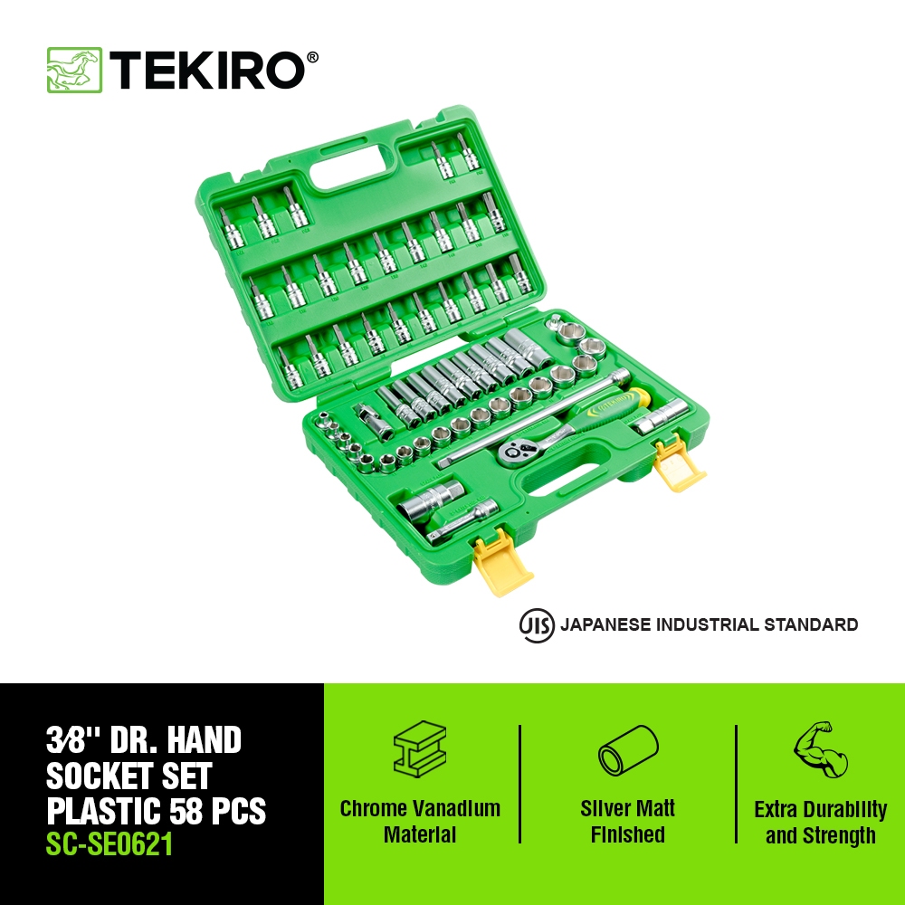 Jual TEKIRO 3/8 INCH HAND SOCKET SET PLASTIK 58 PCS | Shopee Indonesia