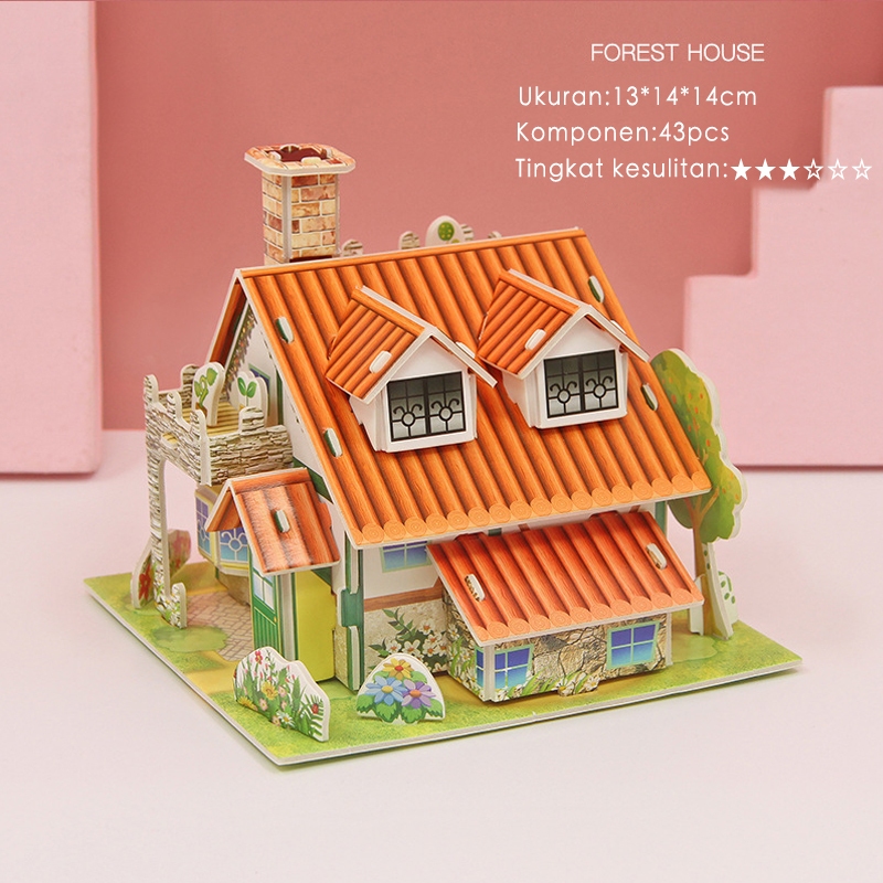 Jual Mainan Anak 3D Puzzle Diy Mainan edukasi Miniatur diy rumah bahan ...
