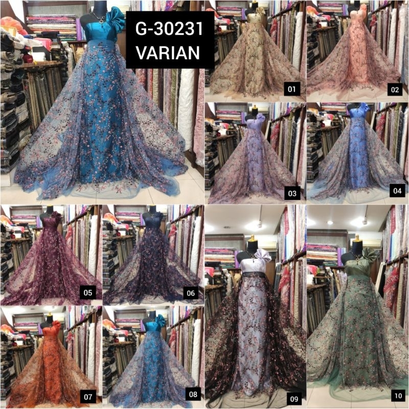 Jual kain Tile Brokat 3D Bunga Kecil G-30231 VARIAN | Shopee Indonesia