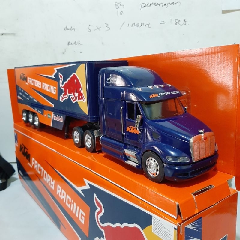 Jual Diecast Miniatur Truck Container Peterbilt Red Bull KTM Racing ...