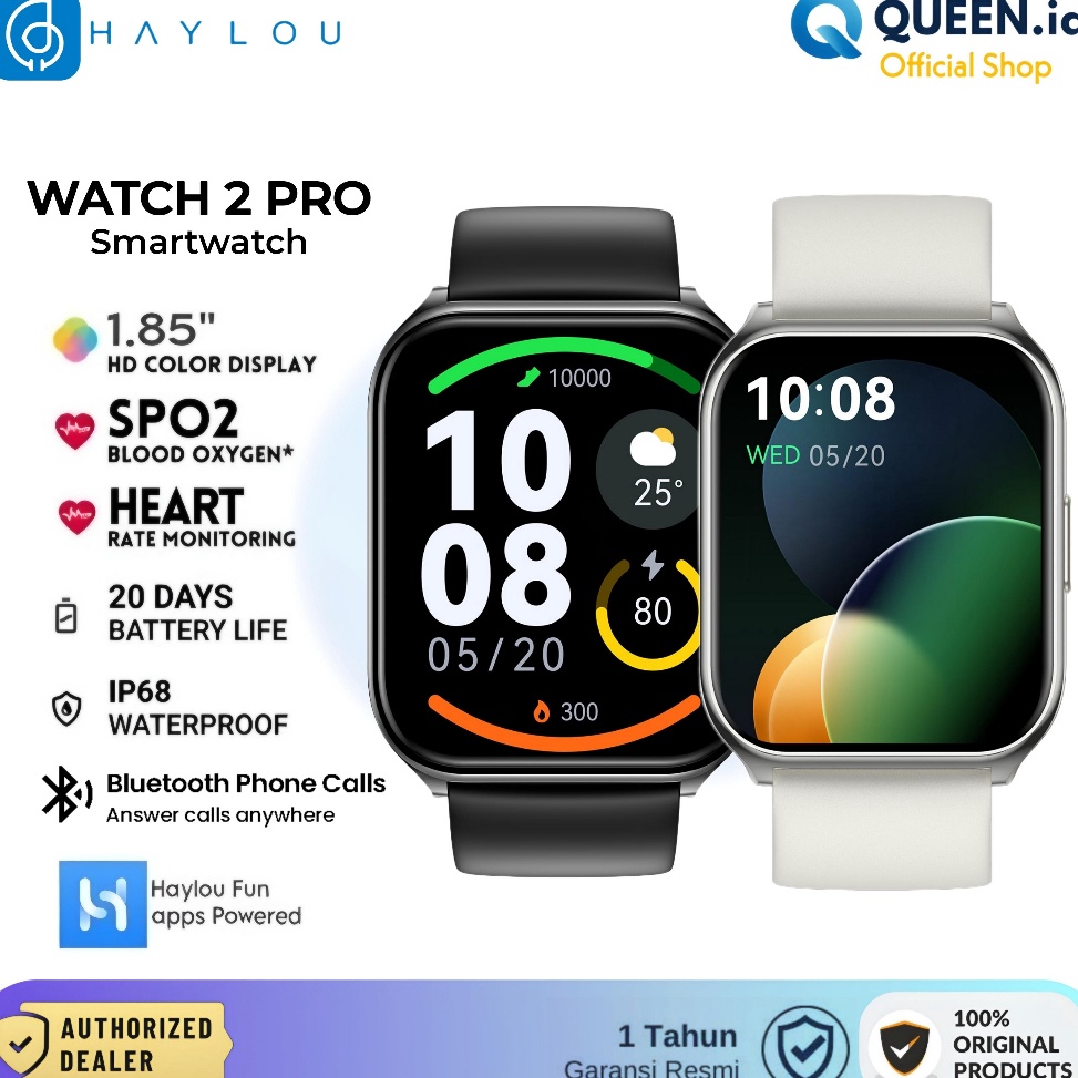 Jual VIRAL Haylou Watch 2 Pro Smartwatch IP68 SpO2 185 Display LS2 PRO ...