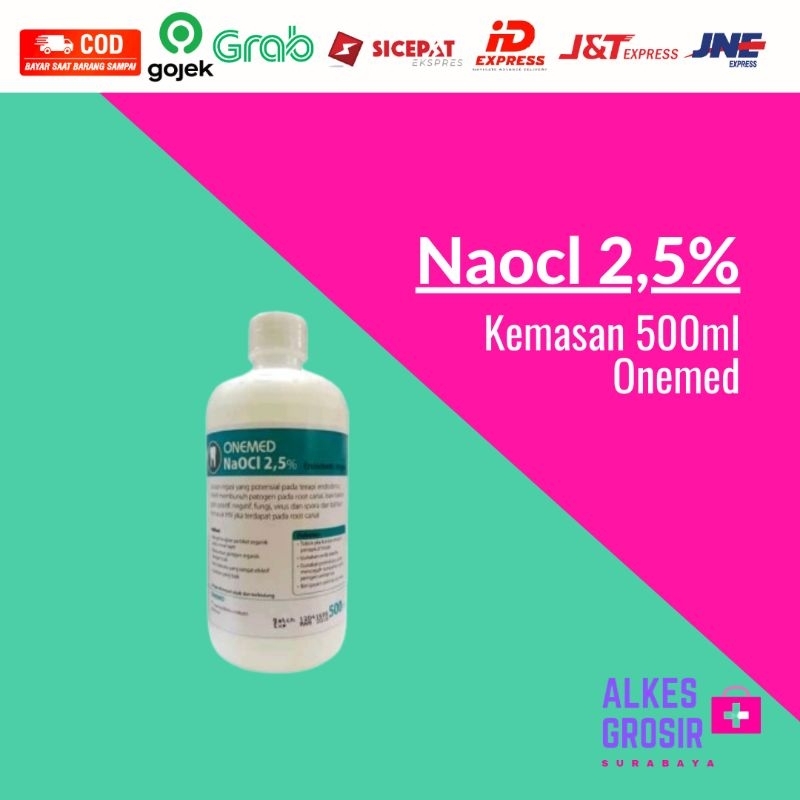 Jual NAOCL 2,5 Persen Cairan Dental ONEMED 500ml Endodontic Orthodontic ...
