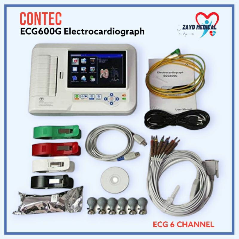 Jual electrocardiograph CONTEC ECG600G Thermal ECG EKG Electrocardiogram | Shopee Indonesia