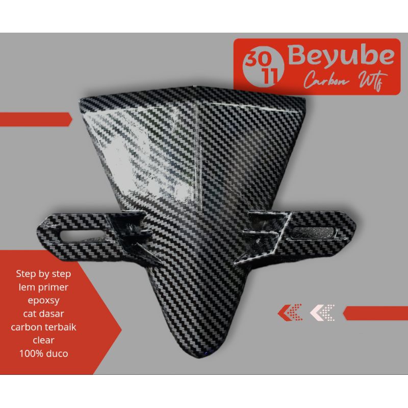 Jual cover dasi//dudukan plat nopol carbon wtf Honda beat esp new eco//beat street//2016/2017 ...
