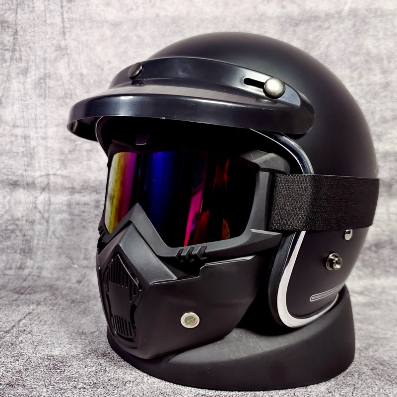 Jual HELM BOGO RETRO GOGLE MASK TOPENG 1 PAKET | Shopee Indonesia