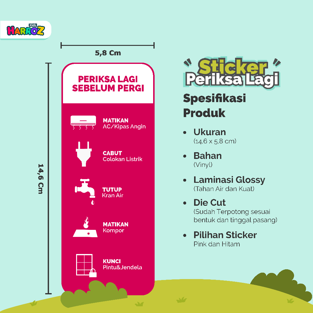 Jual Sticker Periksa Lagi Sebelum Pergi Dari Rumah (Listrik, Air, Pintu ...