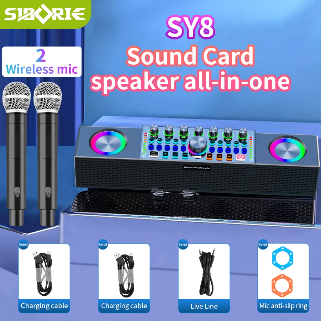 Jual Siborie 【COD】SY8 Hitam/Putih Soundcard Speaker all-in-one ...