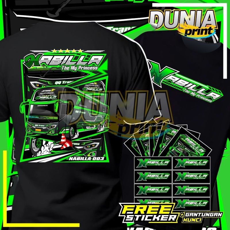 Jual (free sticker nabila + ganci)KAOS BUSMANIA QQ TRANS NABILLA COTTON ...