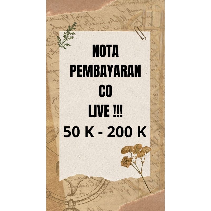 Jual NOTA PEMBAYARAN CO LIVE !!! | Shopee Indonesia