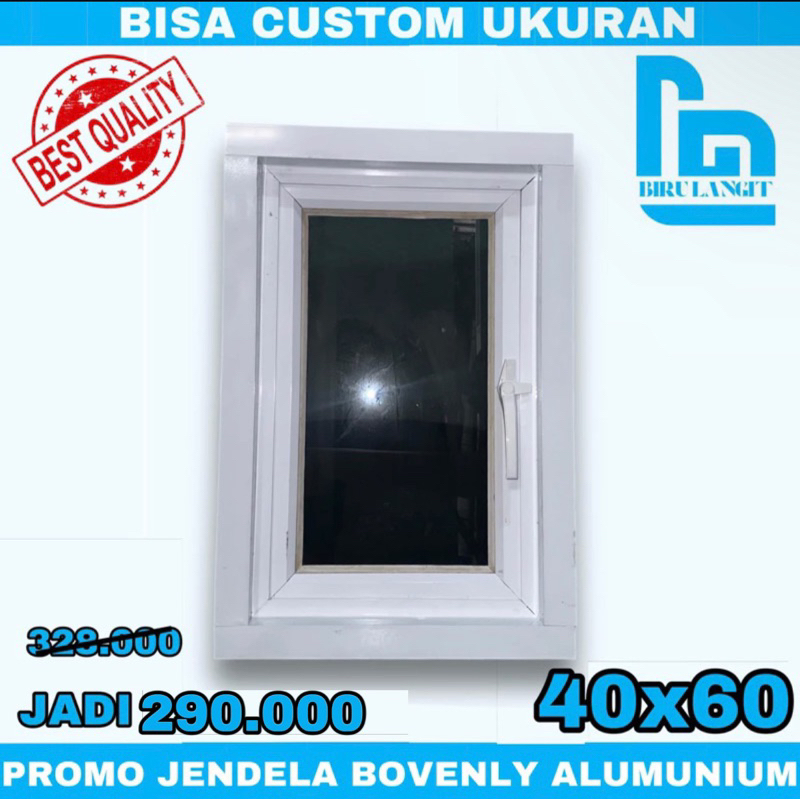 Jual PROMO JENDELA BOVENLY ALUMUNIUM KACA 40x60 | Shopee Indonesia