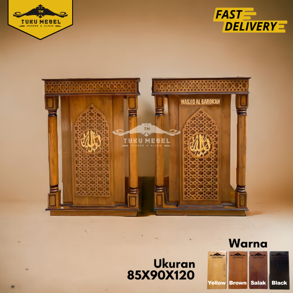 Jual Mimbar Tiang Masjid Minimalis Natural Kayu Jati Lawas Jepara ...