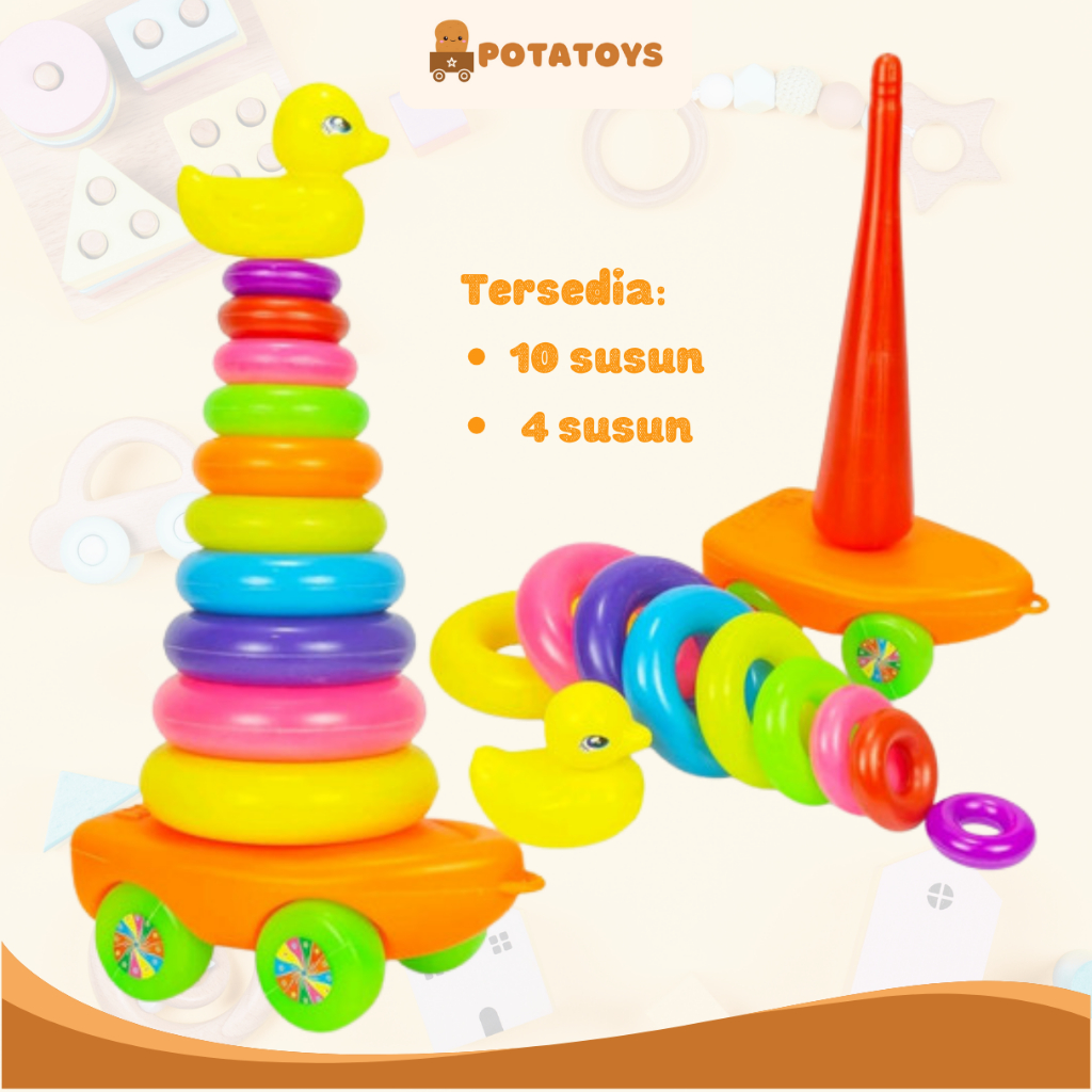 Jual [ POTATOYS ] RINGS ON THE WHEELS TOYS / Mainan Anak Ring Donat ...