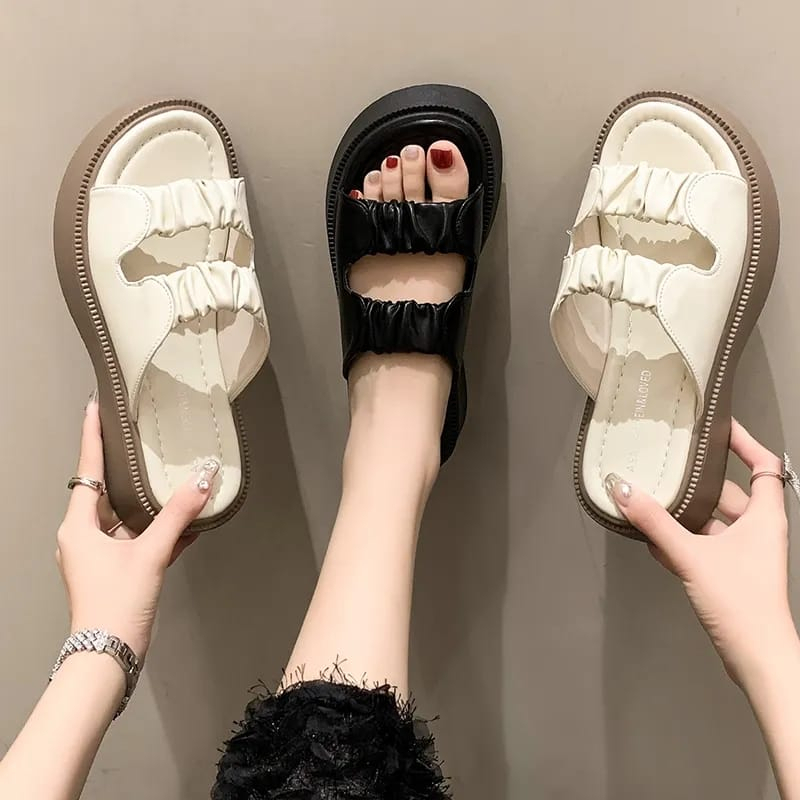 Jual LILY Wedges Sandal Slippers Sendal Selop Wanita Model Terbaru Tali ...
