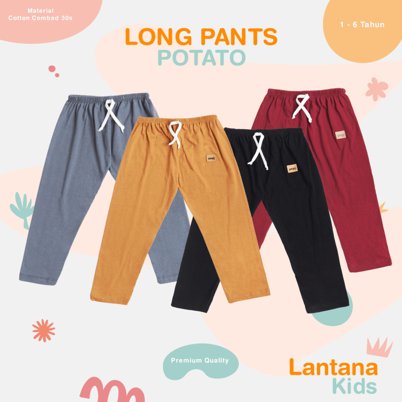Jual Celana Panjang Polos Tali Anak Laki laki Perempuan Usia 1-6 tahun Bahan Catton | Shopee ...