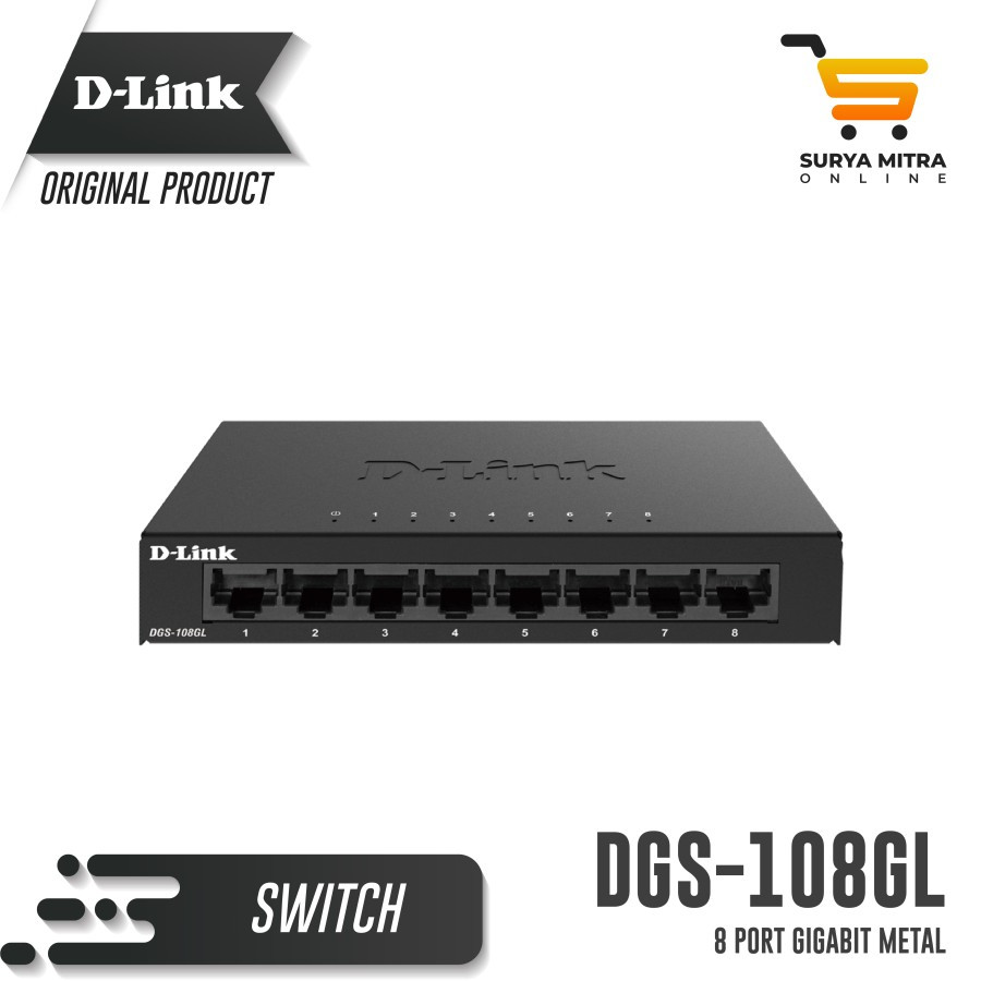 Jual Switch D-Link DGS-108GL 8 Port Gigabit Unmanaged Metal | Shopee Indonesia