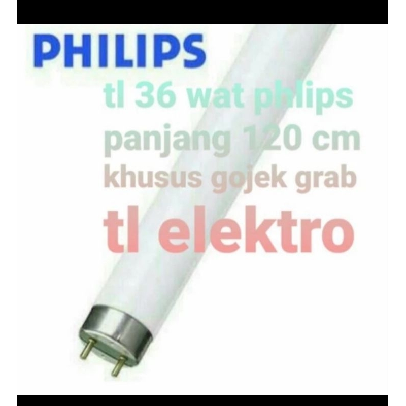 Jual lampu tl 36 wat Putih Philips 120 cm neon panjang biasa khusus ...