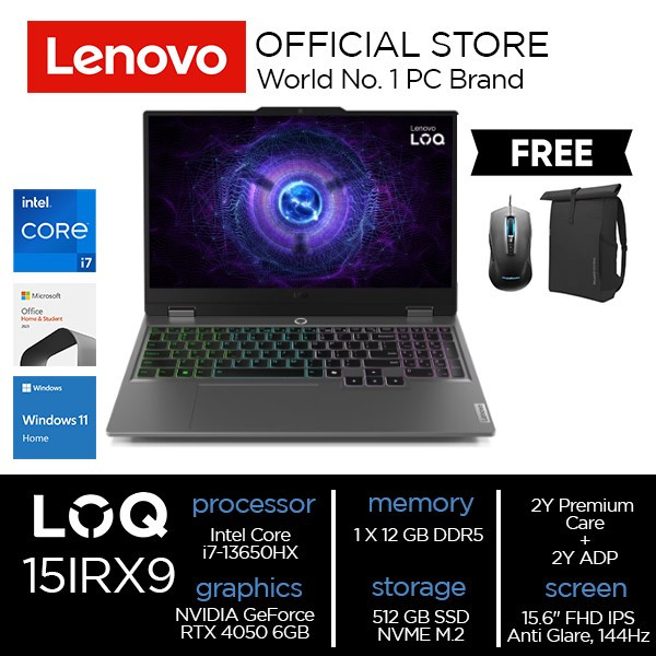 Jual [FREE HEADSET] Lenovo LOQ 15IRX9 Intel® Core™ i7-13650HX WIN11 ...