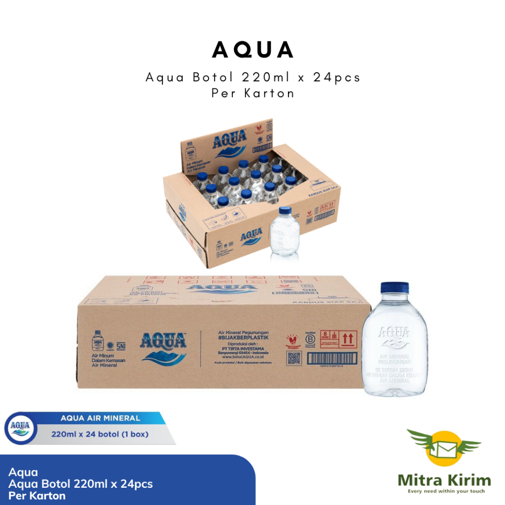 Jual Aqua Cube Botol 220ml x 24pcs - Per Karton | Shopee Indonesia