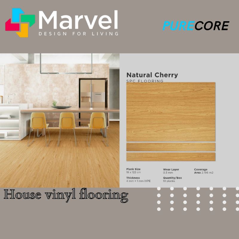 Jual lantai flooring spc marvel purecore natural cherry interior ...