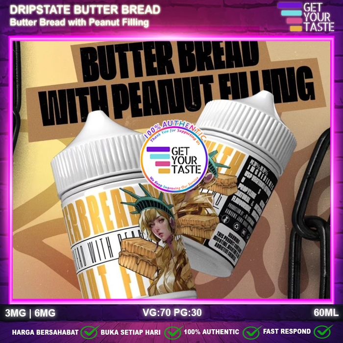Jual Liquid Drip State Butter Bread Peanut 60ML by Dripstate ID ...