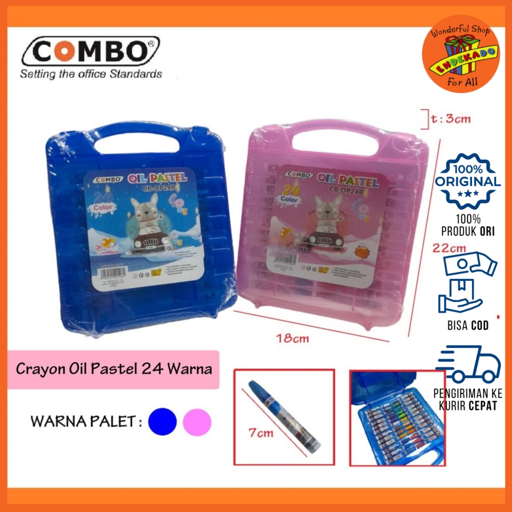 Jual COMBO Oil Pastel 24pc - Krayon Besar Anak | Shopee Indonesia