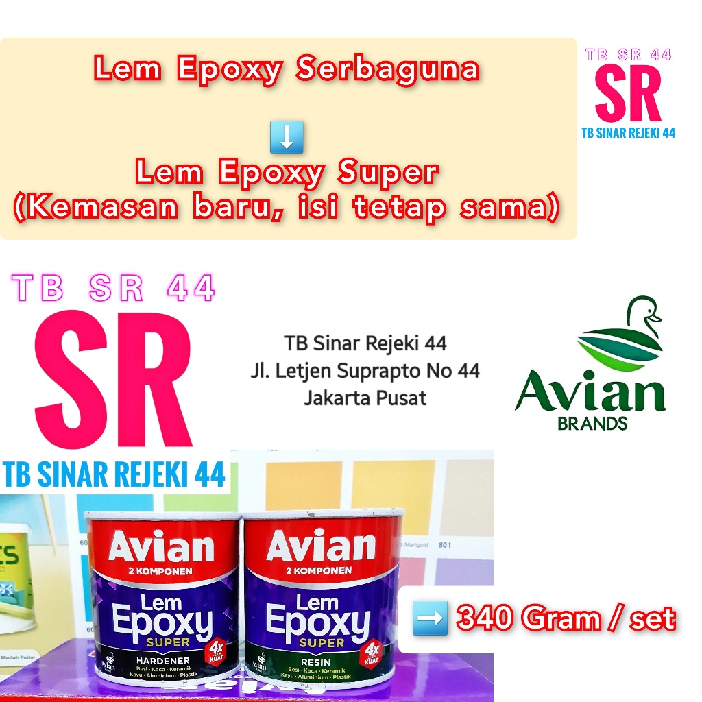 Jual Avian LEM EPOXY SUPER SERBAGUNA Bening Transparan Resin Hardener 2 ...