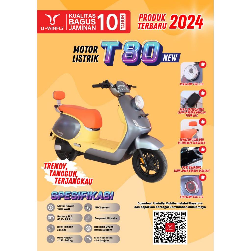 Jual Sepeda Motor Listrik Uwinfly T80 Garansi Resmi 2024 | Shopee Indonesia