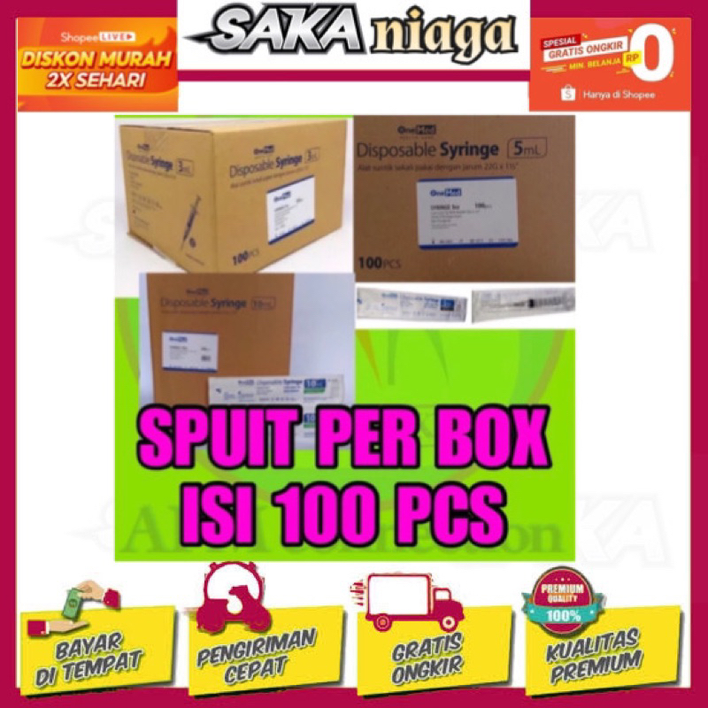 Jual MACAM SYRINGE / MACAM SPT SPUIT ONMED PER BOX ISI 100 | Shopee ...