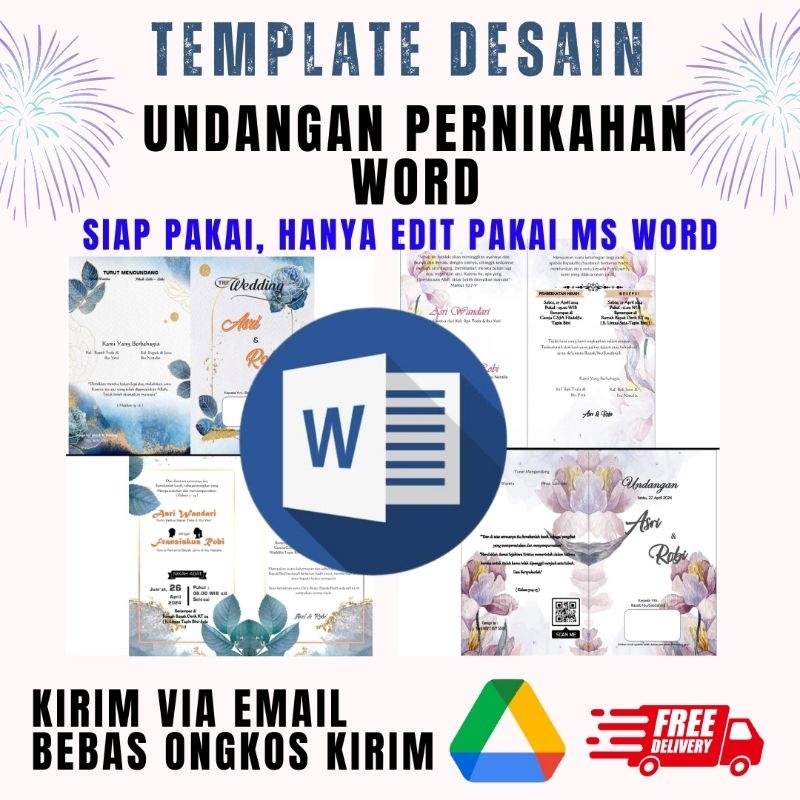 Jual Template Undangan Pernikahan Word Kekinian Siap Edit dan Pakai ...
